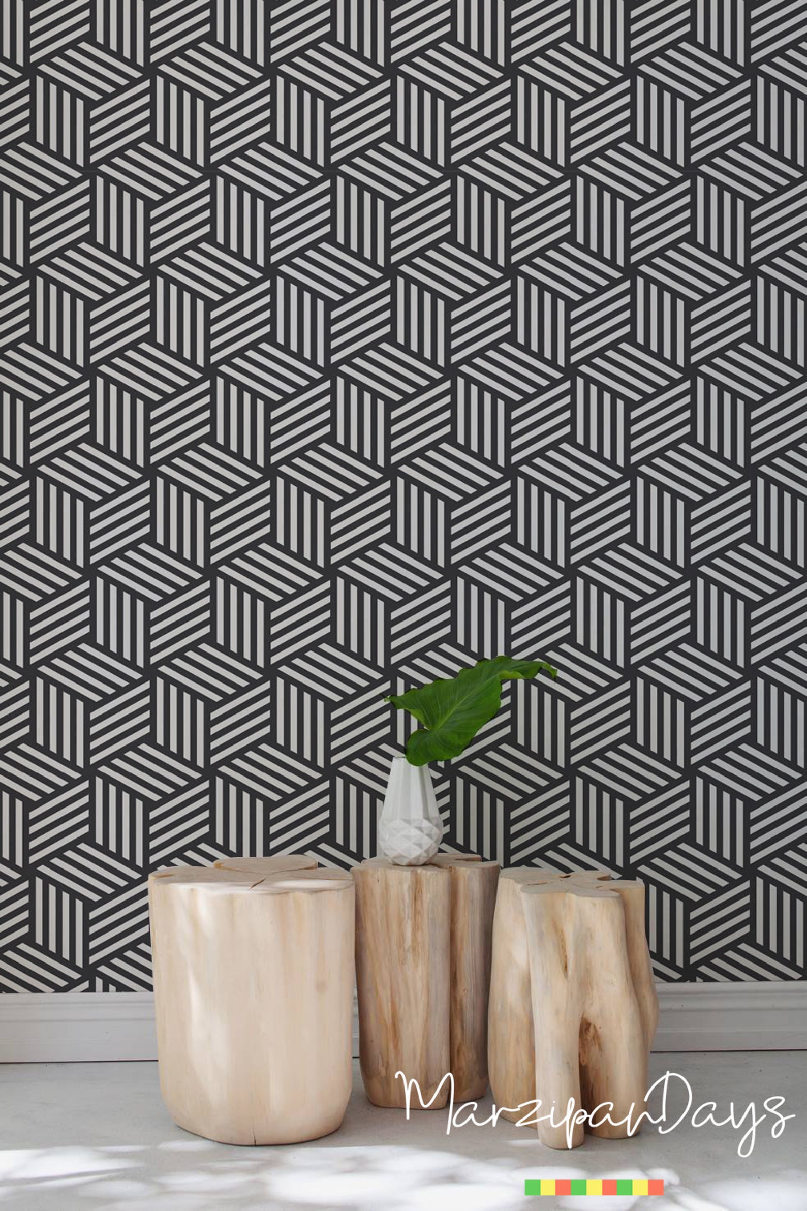 Cubes Wallpaper Cube Pattern Wall Paper Wall Mural - Etsy
