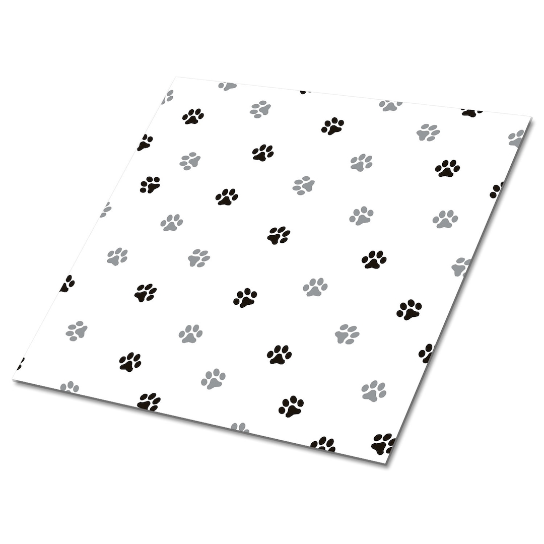 Dog's Paws Vinyl Tiles Flooring, Gray Vinyl Floor Tiles, White Vinyl ...
