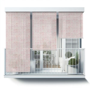 Pink Backyard Roller Blinds, Pink Herringbone Pattern Shades, Geometric ...