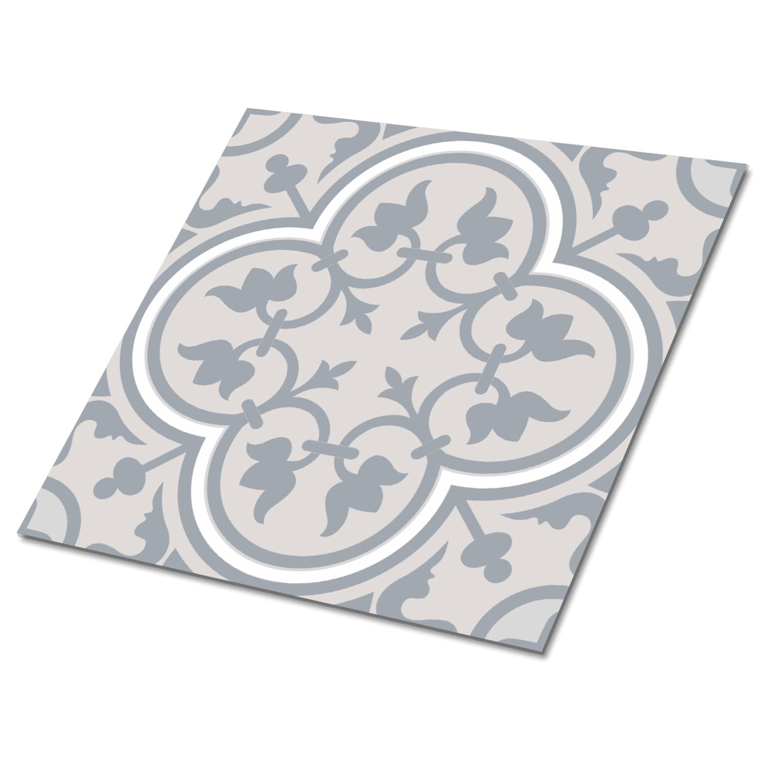 Floristic Pattern Vinyl Floor Tiles Gray Vinyl Tiles | Etsy