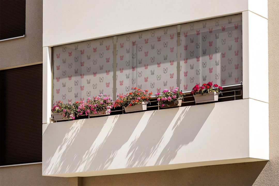 Pink Exterior Roller Blinds, Bunnies With Crowns Shades, Animals ...