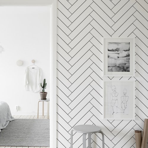 Wooden Herringbone Wallpaper Removable Wall Mural Rustic - Etsy