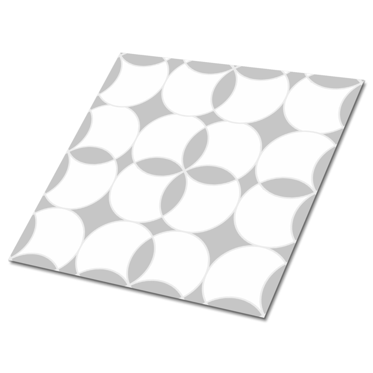 Geometric Gray Circles Vinyl Floor Tiles, Gray Sticky Vinyl Tiles ...