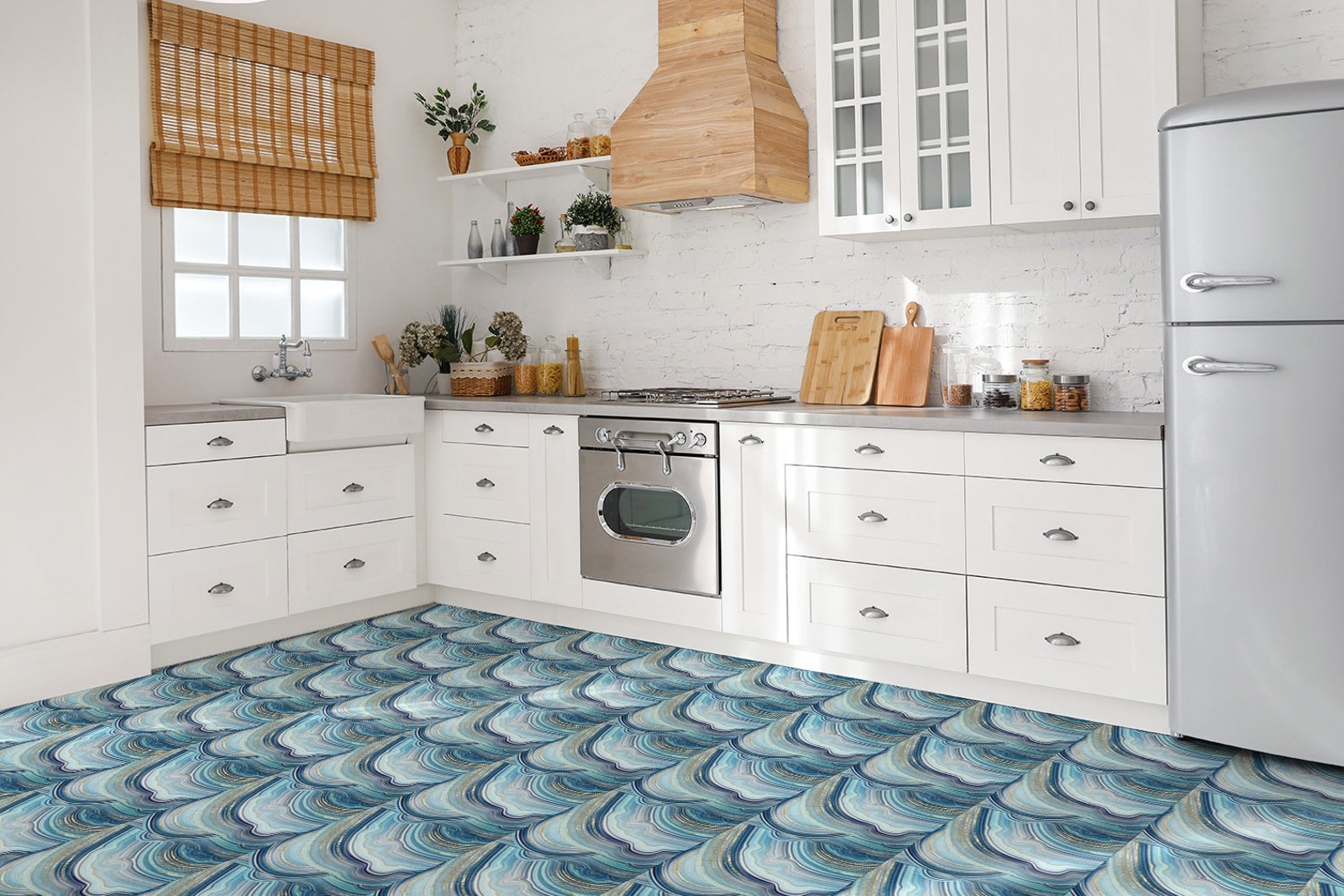 Agate Cross-section Vinyl Tiles Blue Vinyl Tiles Flooring | Etsy