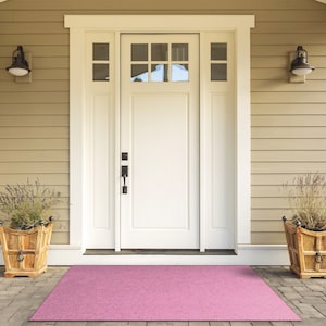 Baby Pink Outdoor Mat, Pink Welcome Doormat, Neutral Front Rug, Non ...