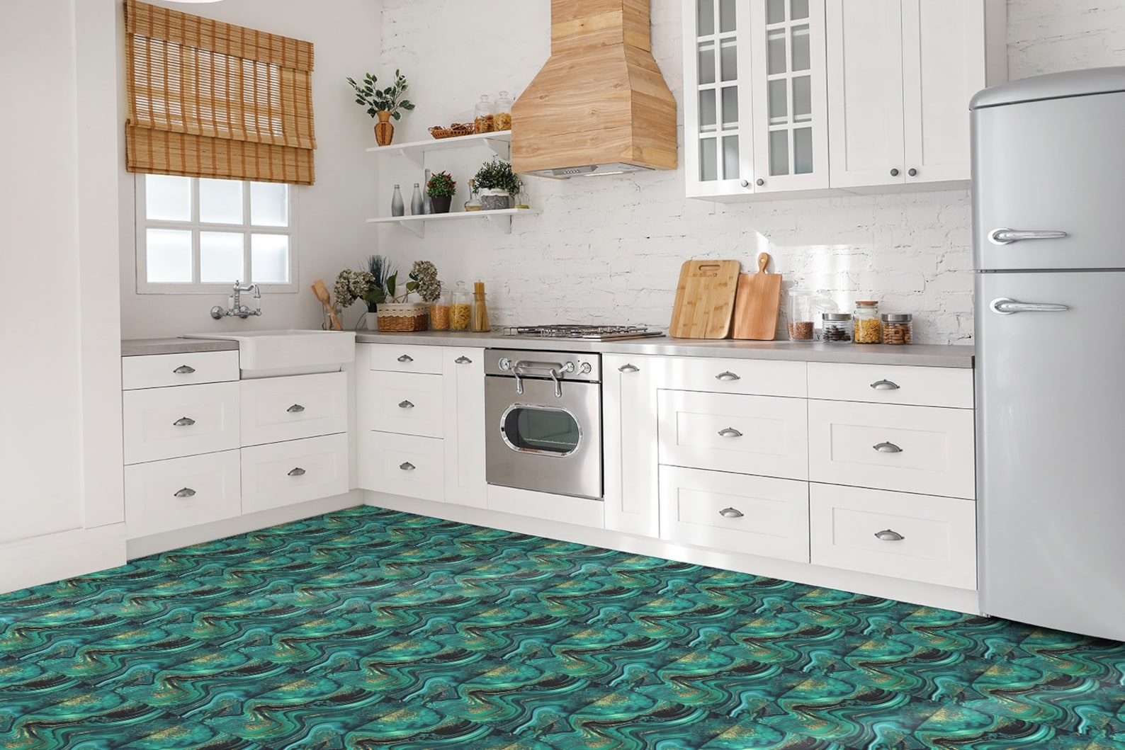 Green Stone Texture Vinyl Tiles Flooring Green Vinyl Wall - Etsy