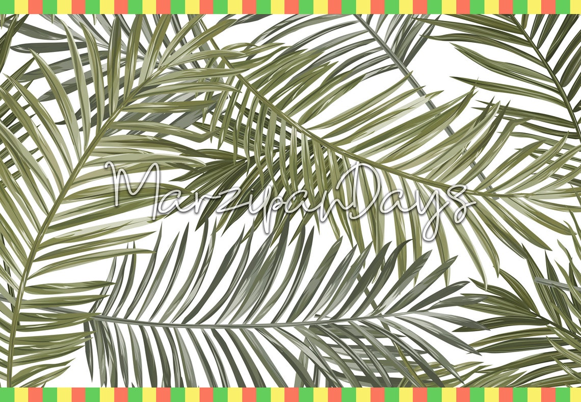 Muted Palm Leaves Wallpaper Leaf Wall Mural Palms Palm | Etsy UK