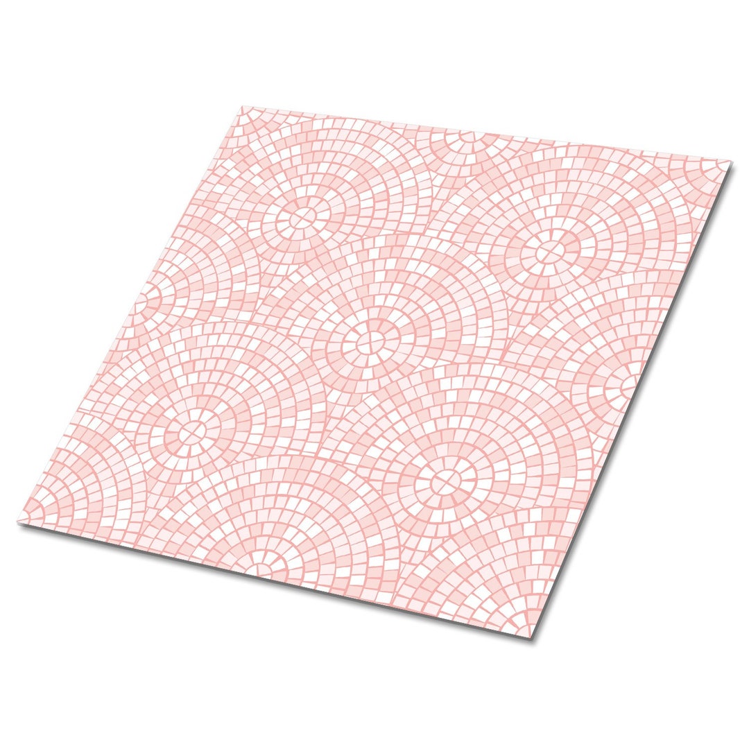 Ceramic Pink Mosaic Self Adhesive Vinyl Tiles, Pink Vinyl Floor Tiles ...