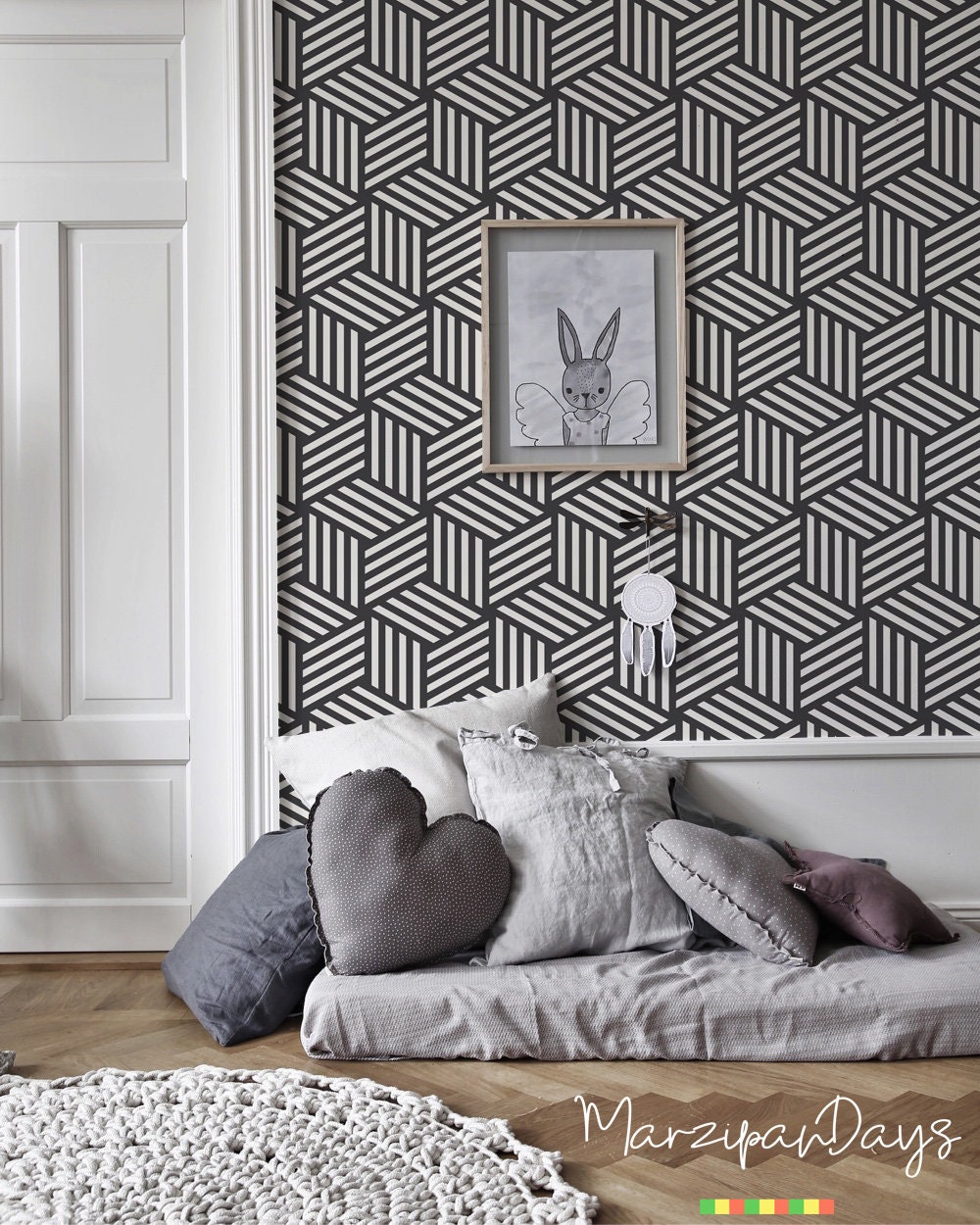 Cubes Wallpaper Cube Pattern Wall Paper Wall Mural | Etsy