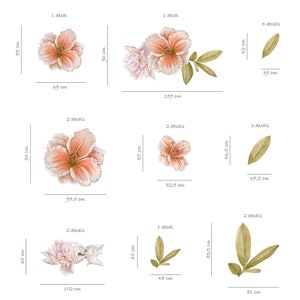 Spring Floral Vinyl Set, Life Size Decals, Plants Art, Wild Flowers ...