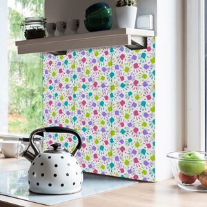 Handprints Vinyl Floor Tiles, Pink Vinyl Floor Tiles, Blue Vinyl Tiles ...