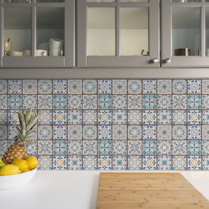 Patchwork Vinyl Tiles, Blue Vinyl Wall Panels, Yellow Luxury Vinyl Tile ...