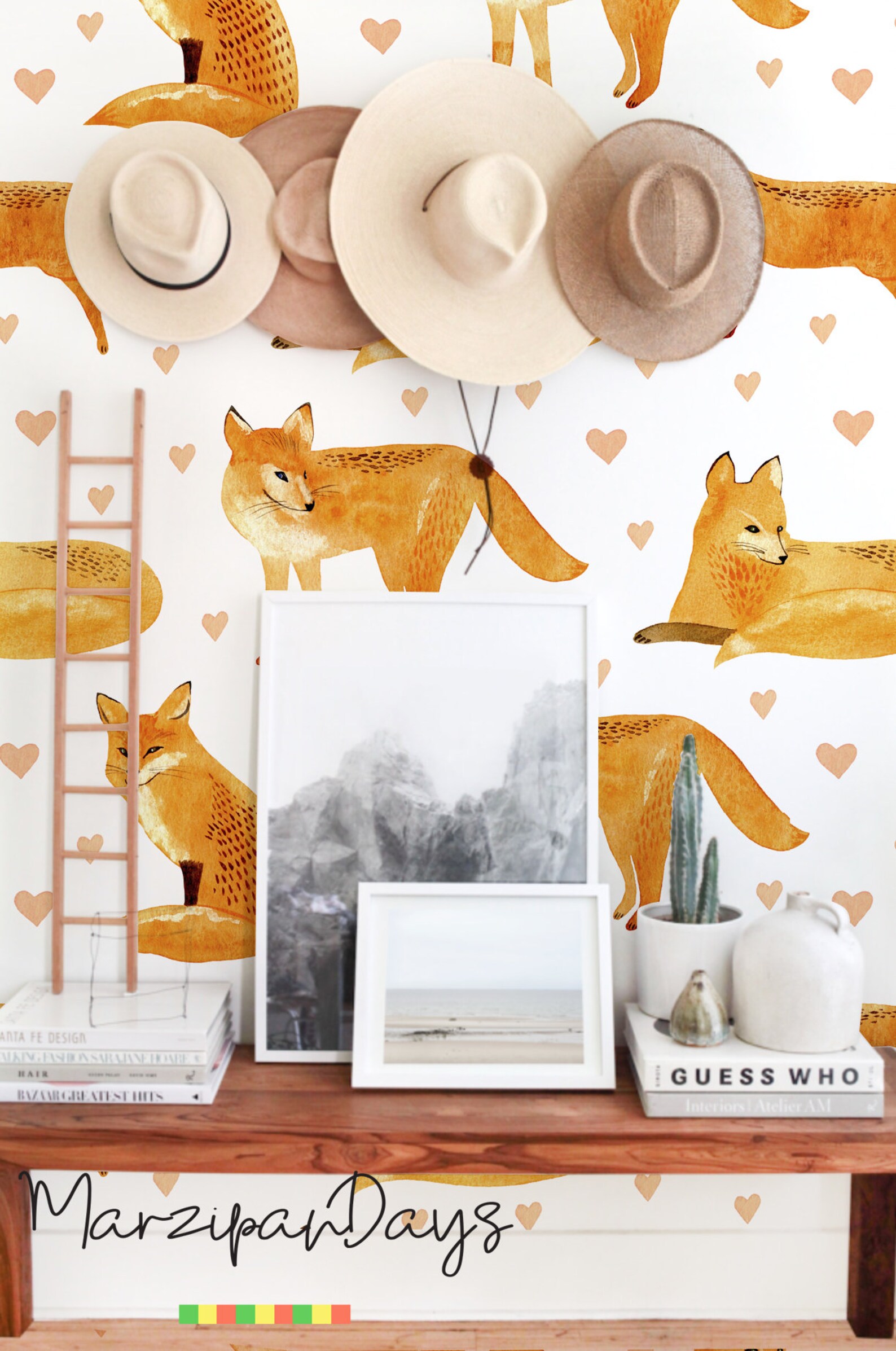 Fox Wallpaper Woodland Wallpaper Nursery Wall Mural - Etsy
