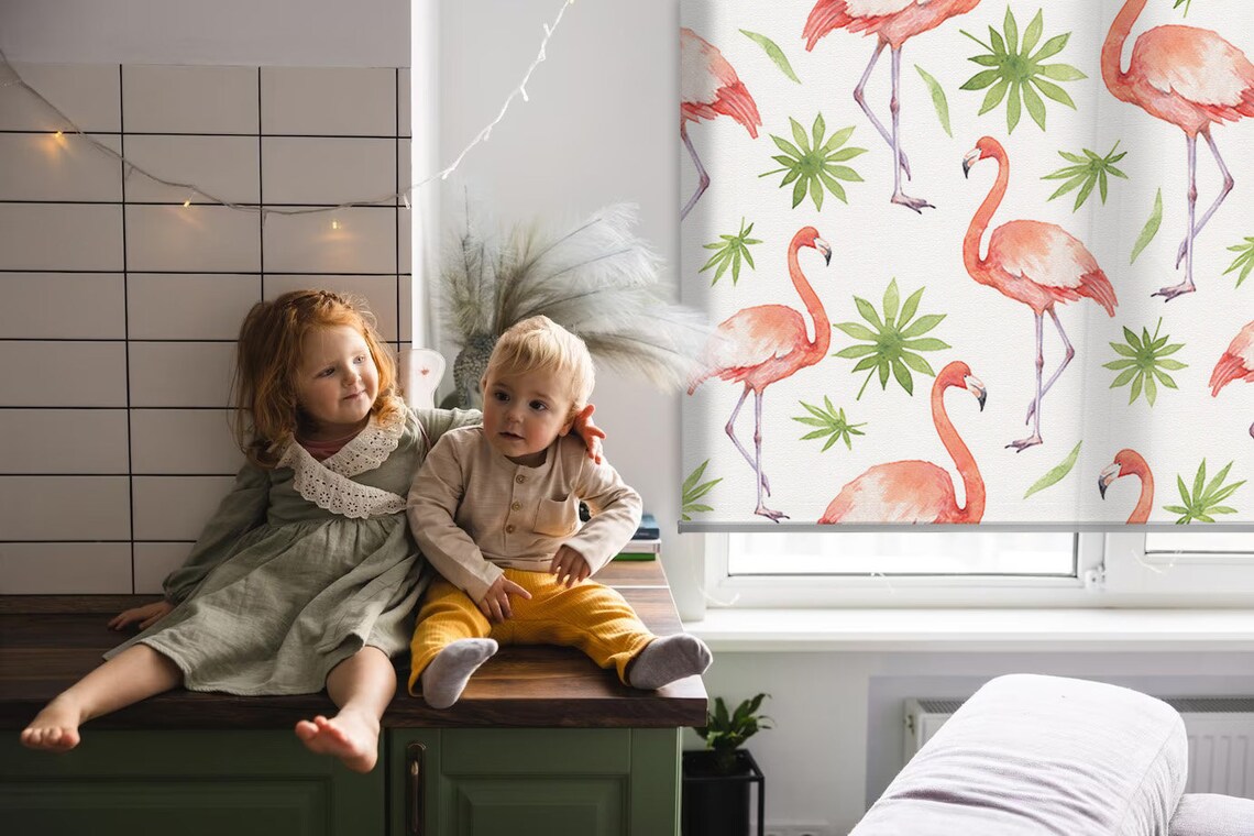 Light Diffusing and Room Darkening Blinds, Animals, Pink, Green ...