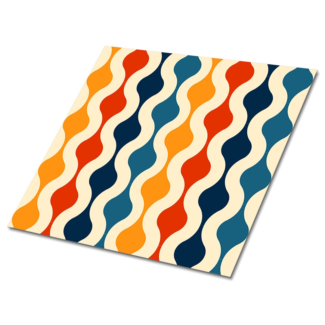 Colorful Retro Pattern Self Adhesive Vinyl Tiles, Yellow Vinyl Floor ...