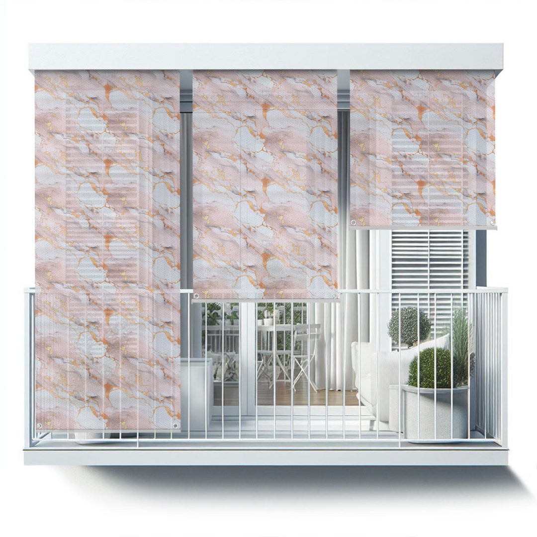 Pink External Roller Blinds, Marble Pattern With Veins Shades ...