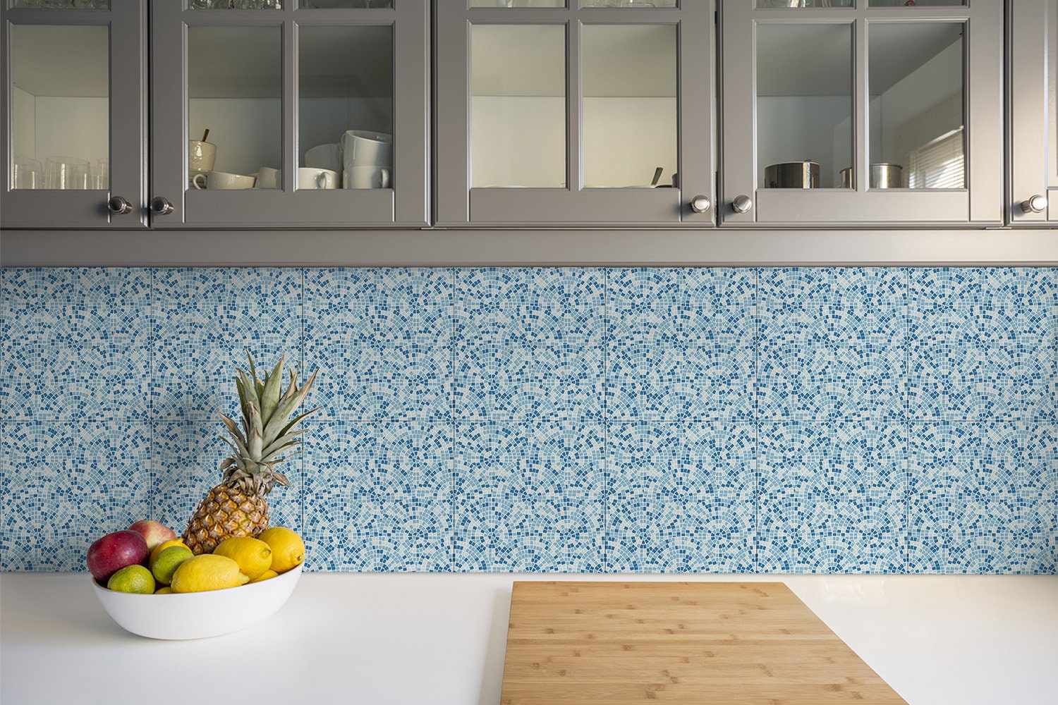 Ceramic Mosaic Vinyl Floor Tiles, Blue Vinyl Floor Tiles, Gray Vinyl ...