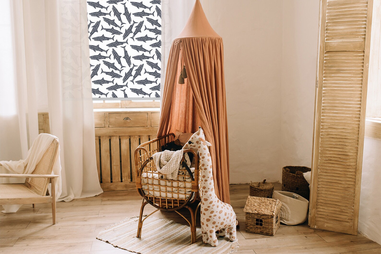 Blinds, Light Diffusing and Room Darkening, Sharks, Black and White ...