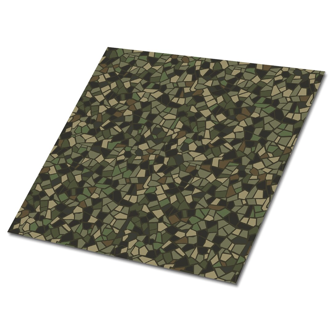 Military Mosaic Vinyl Floor Tiles, Green Vinyl Floor Tiles, Brown Tiles ...