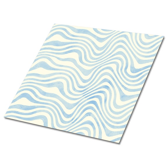 Abstract Waves Vinyl Tiles Blue Vinyl Tiles Flooring Beige - Etsy
