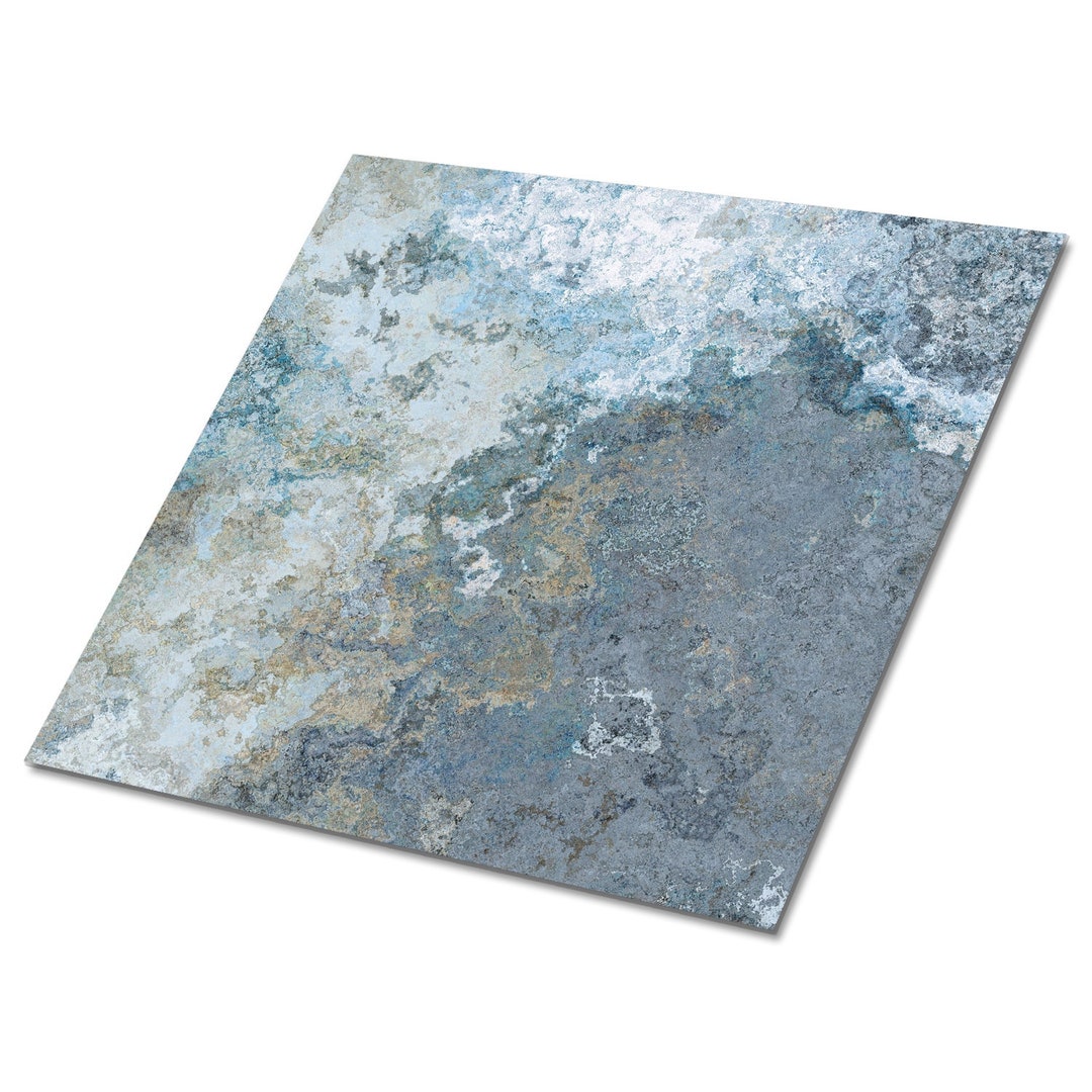Industrial Concrete Vinyl Tiles, Gray Vinyl Wall Panels, Blue Luxury ...