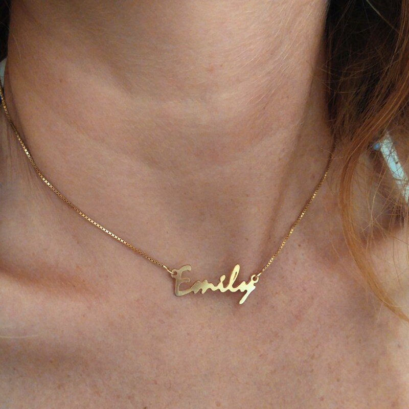 Gold Name Choker - Etsy