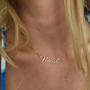 My Name Necklace, Collier Prenom, Gold Name Necklace Nicole - Etsy