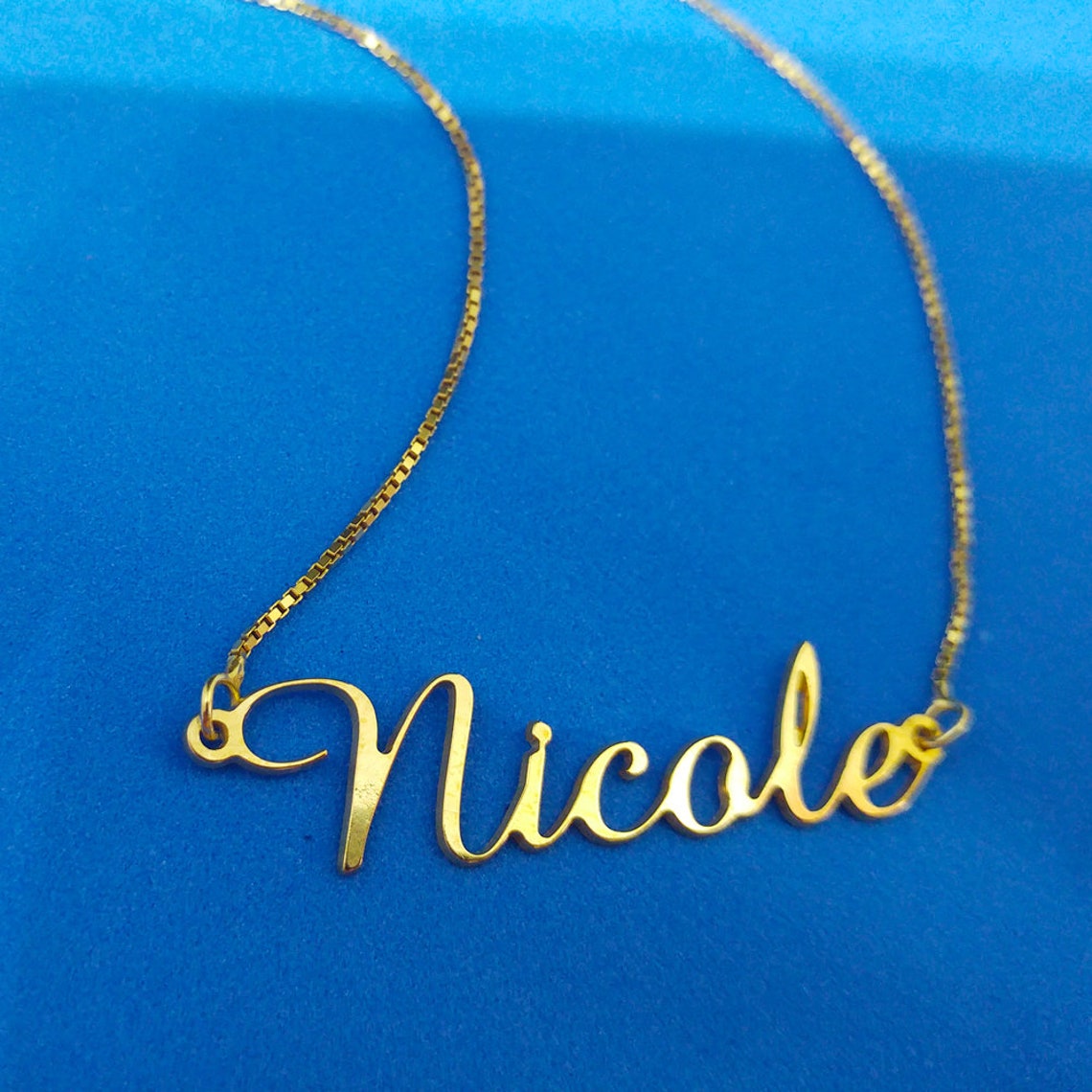My Name Necklace Collier Prenom Gold Name Necklace Nicole - Etsy