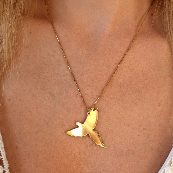 Gold Phoenix Necklace Phoenix Jewelry Fire Bird Pendant | Etsy