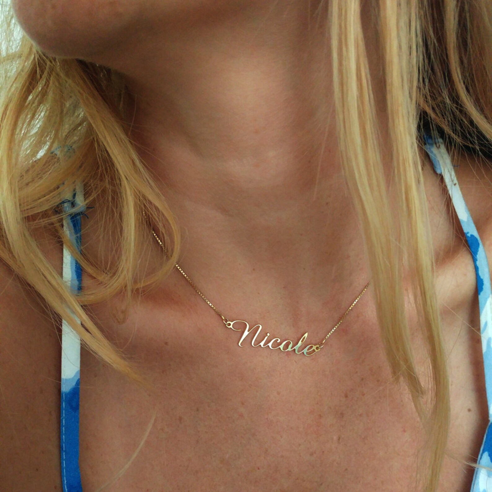 Real Gold Name Necklace 14kt Yellow Gold Name Necklace - Etsy