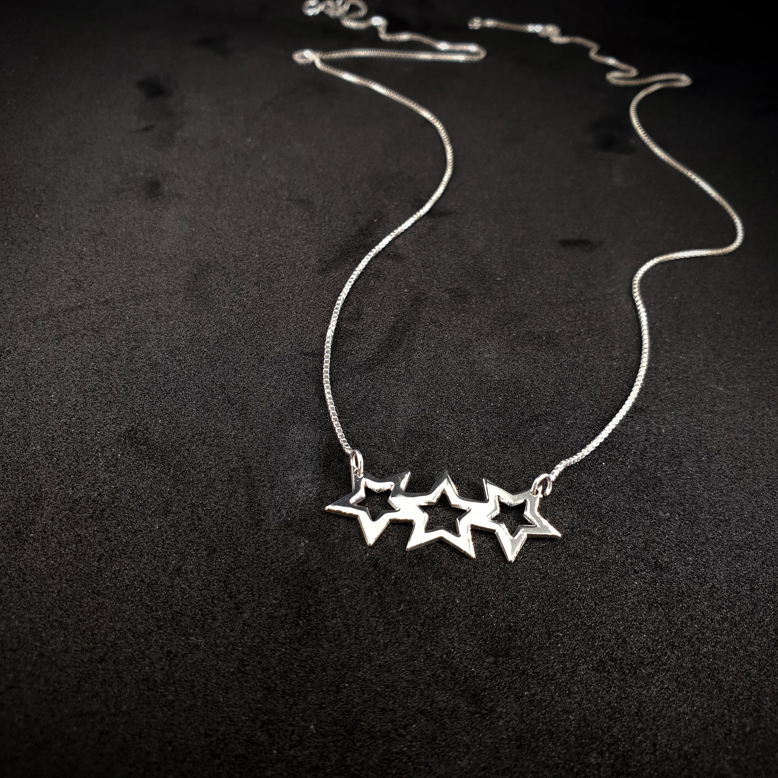Three Star Necklaces with stars silver choker with stars | Etsy