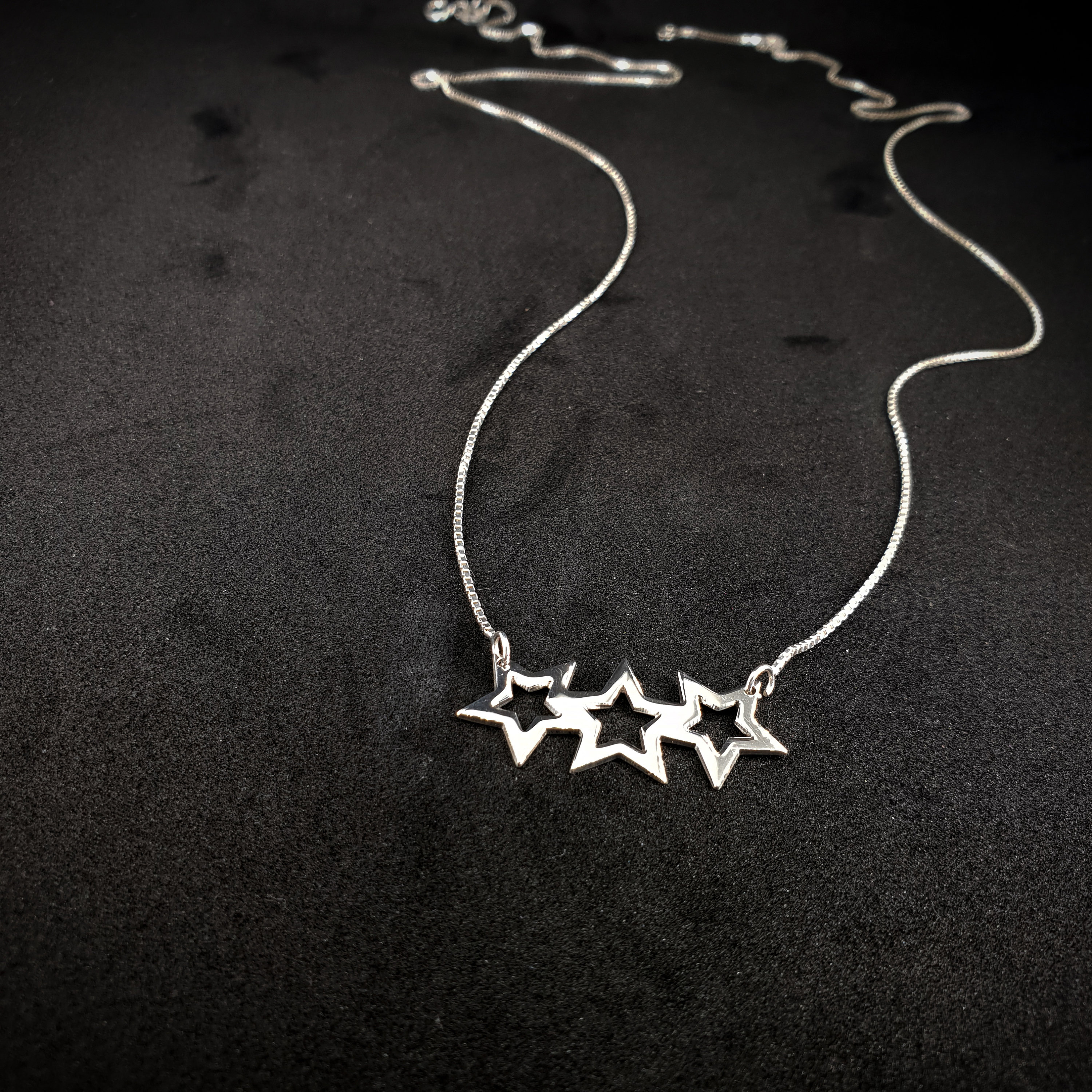Three Star Necklaces with stars silver choker with stars | Etsy