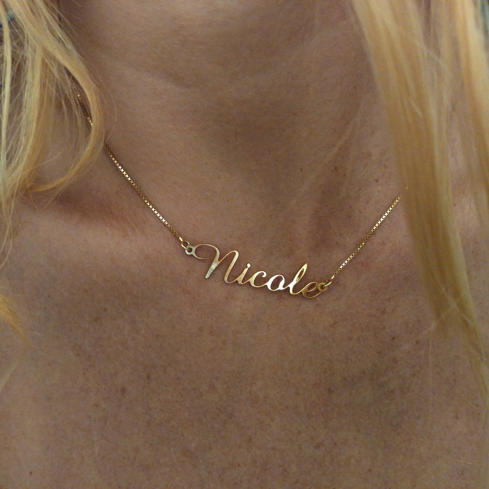 My Name Necklace Collier Prenom Gold Name Necklace Nicole - Etsy