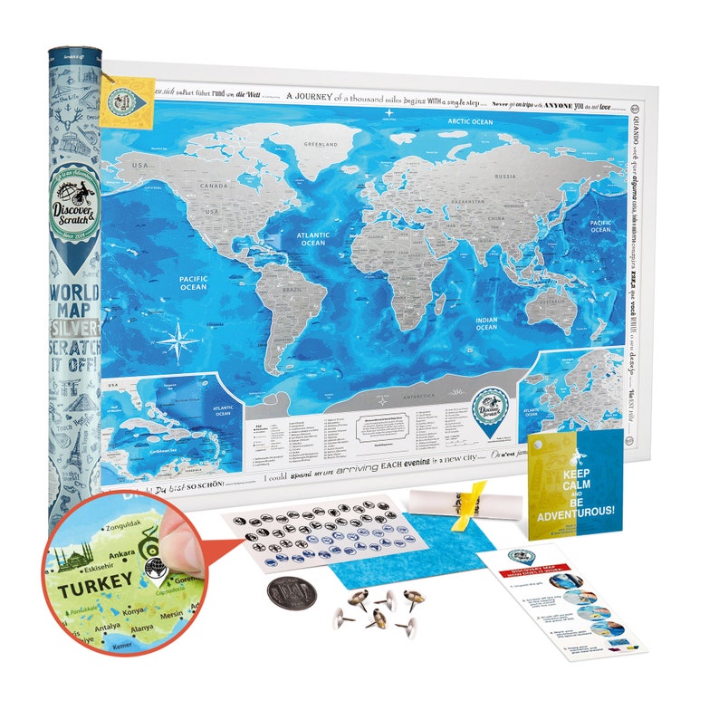 Scratch off World Map SILVER Award Winning | Etsy