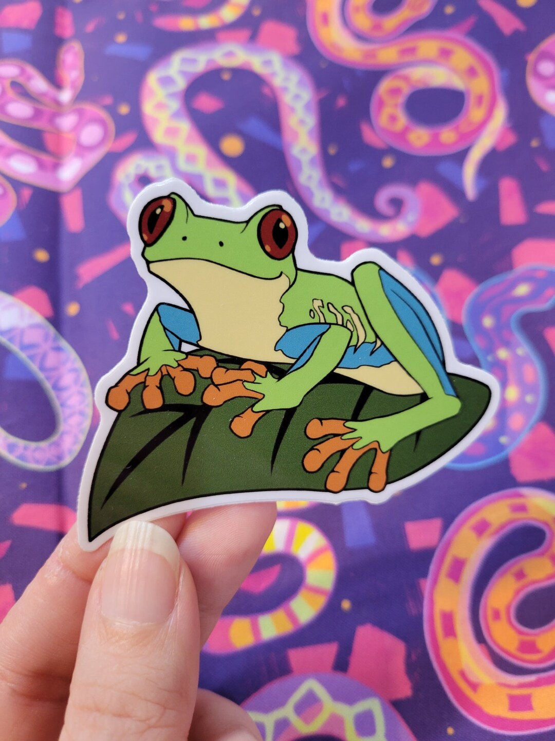 Red-eyed Tree Frog Sticker - Etsy