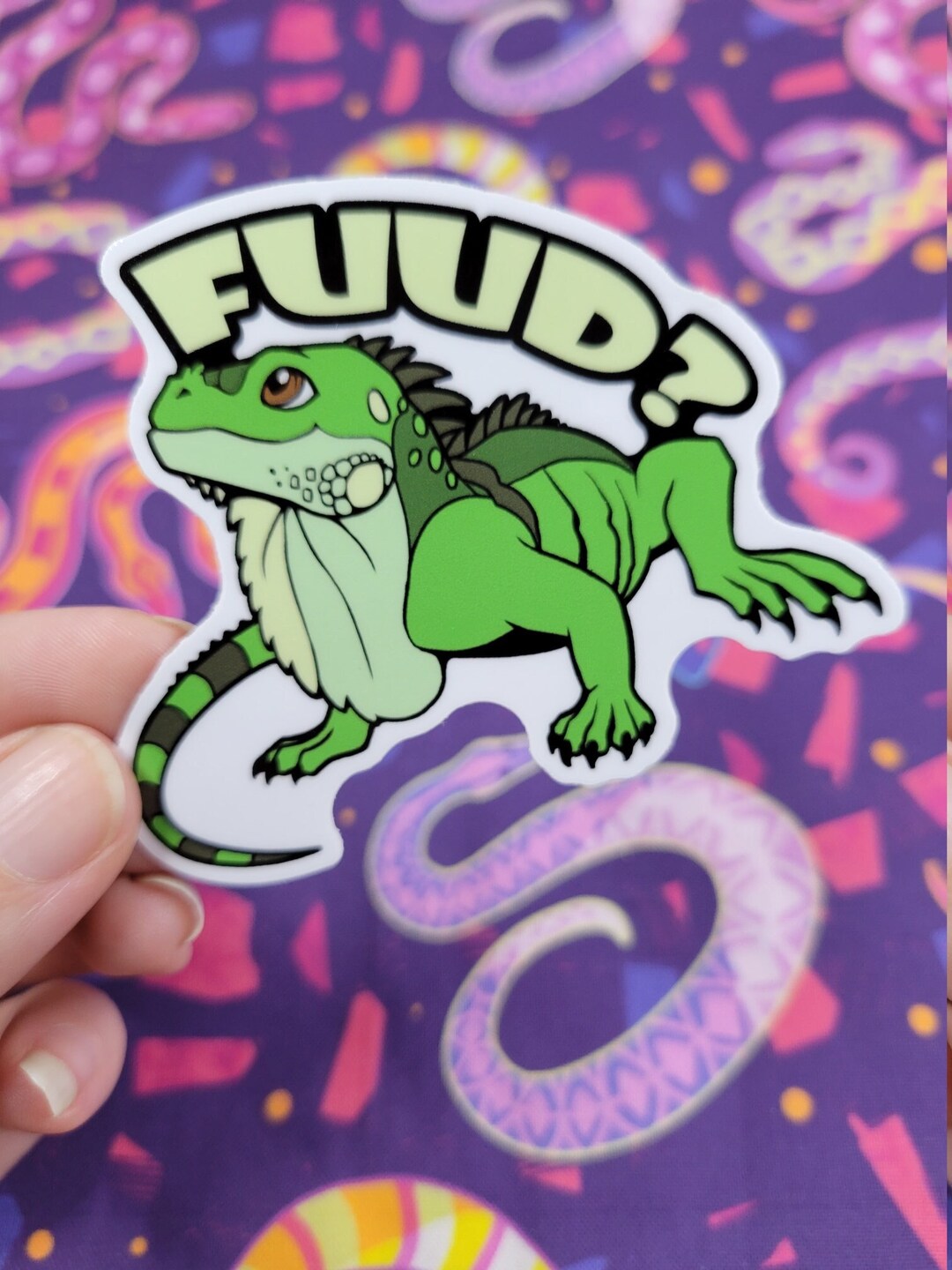 Green Iguana Sticker - Etsy