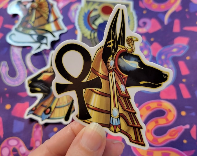 Anubis Sticker - Mythological Egyptian God Decal - Vinyl Decal for ...