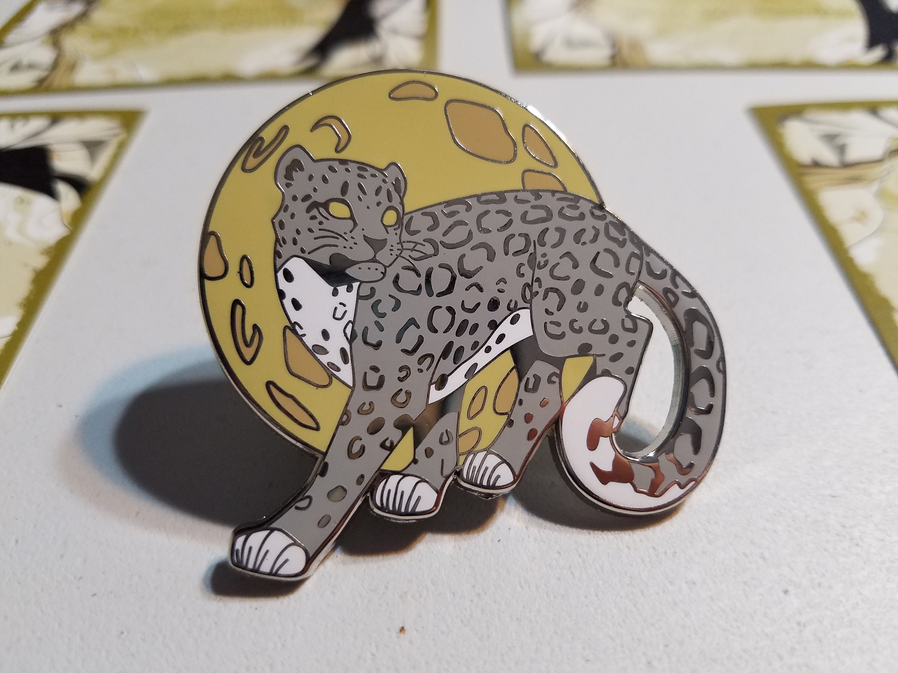 Snow Leopard Enamel Pin | Etsy