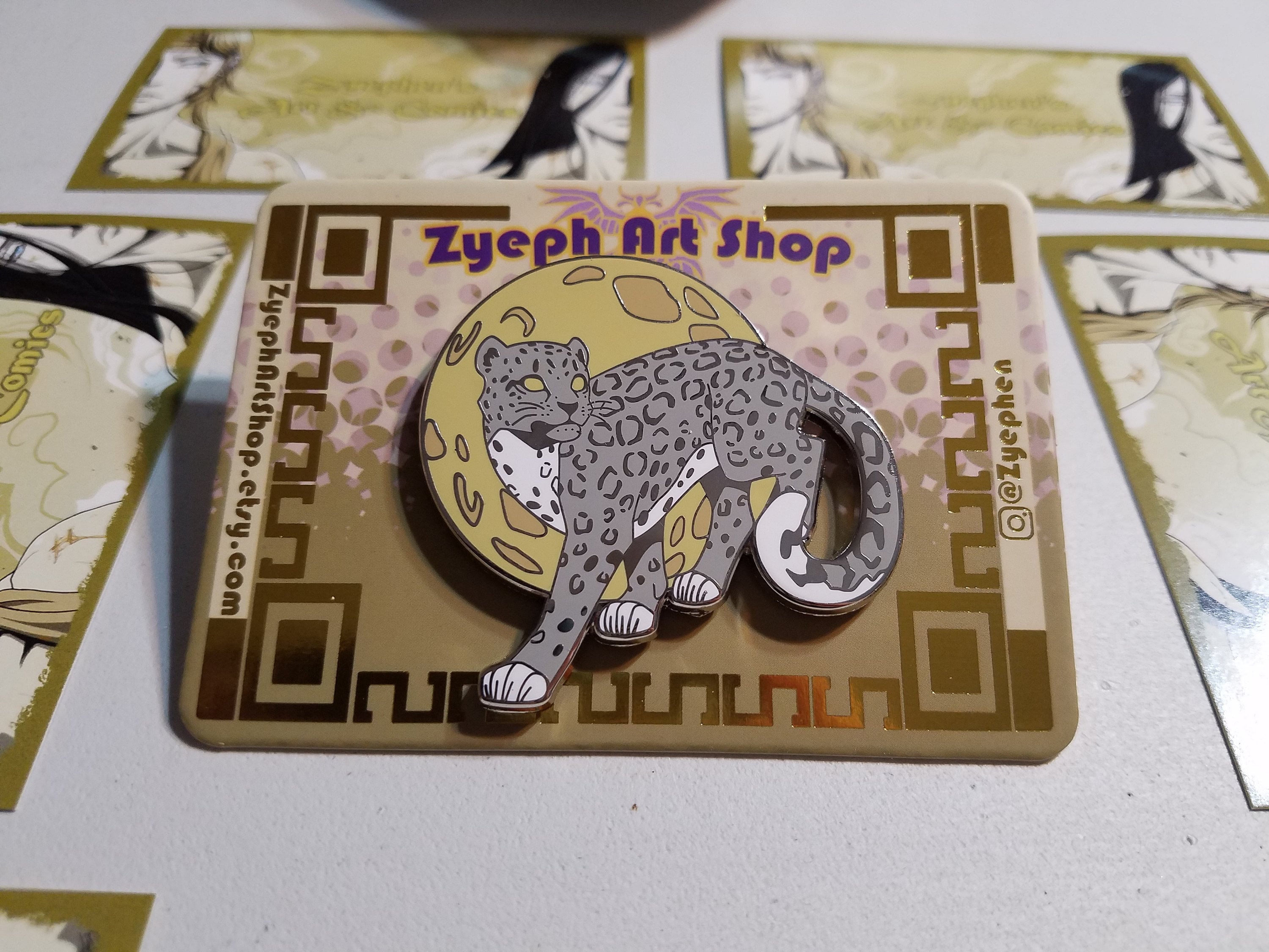 Snow Leopard Enamel Pin | Etsy