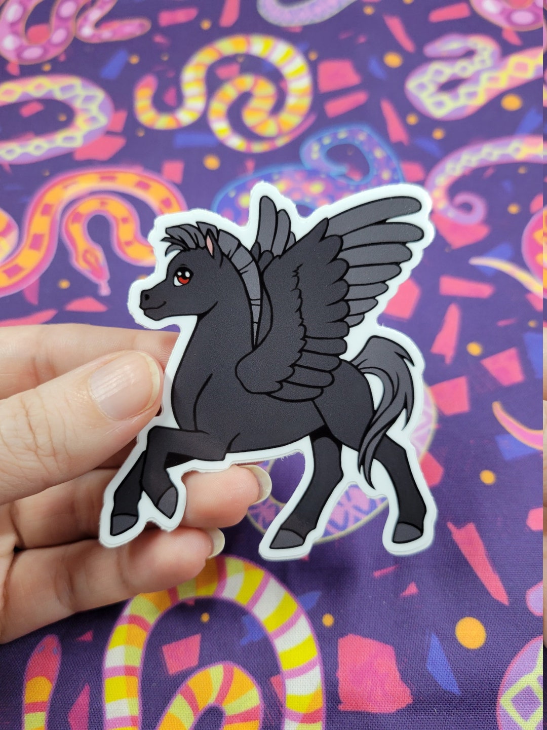 Black Pegasus Sticker - Etsy