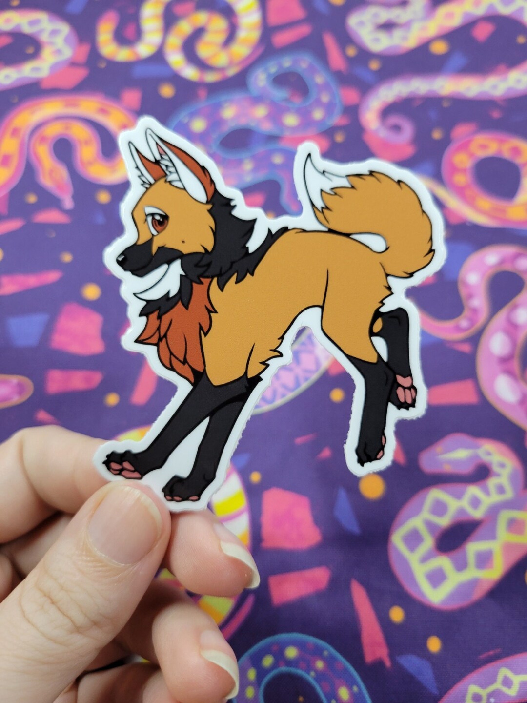 Maned Wolf Sticker - Etsy