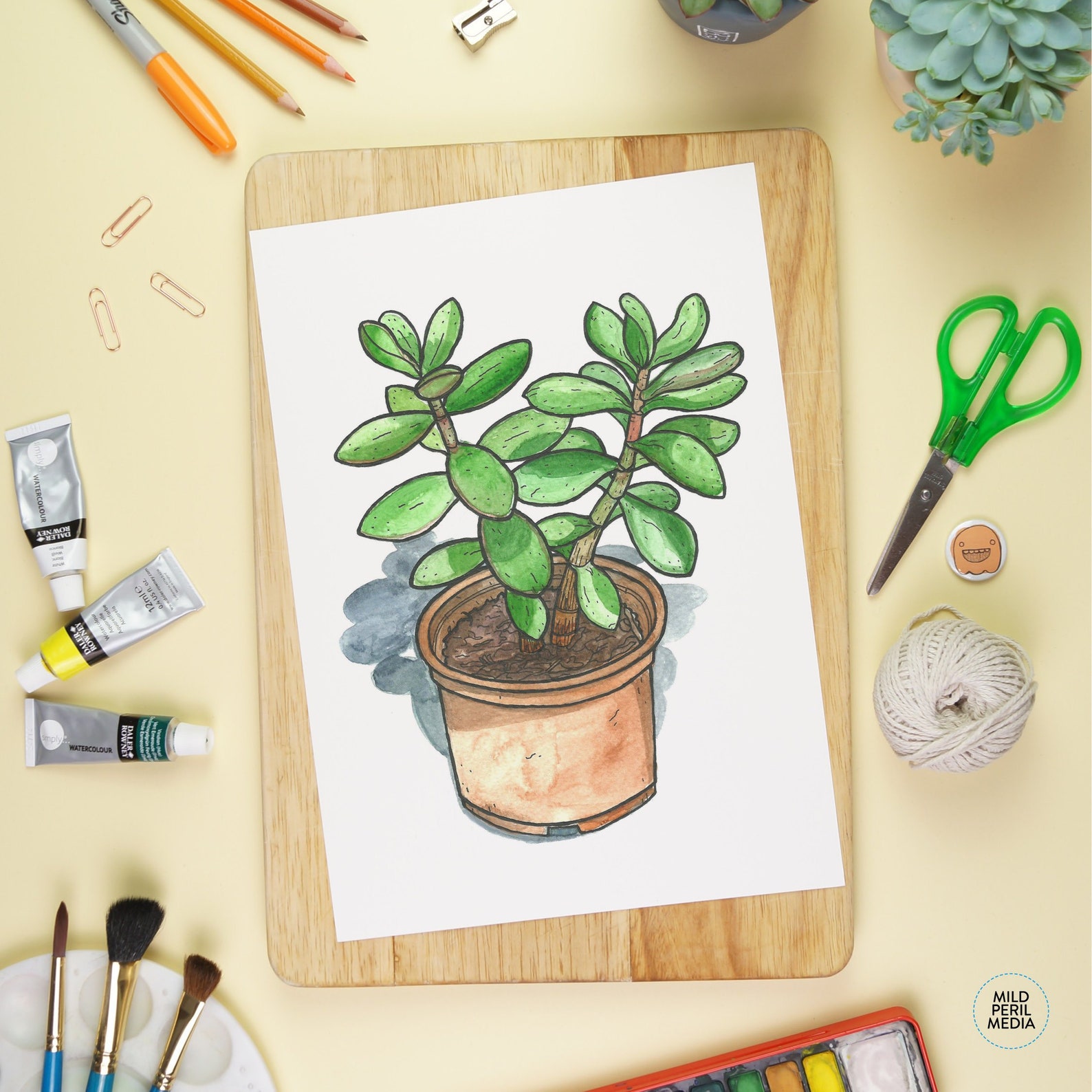Jade Tree Plant Print | Money Tree | Cactus Print | Botanical Print ...