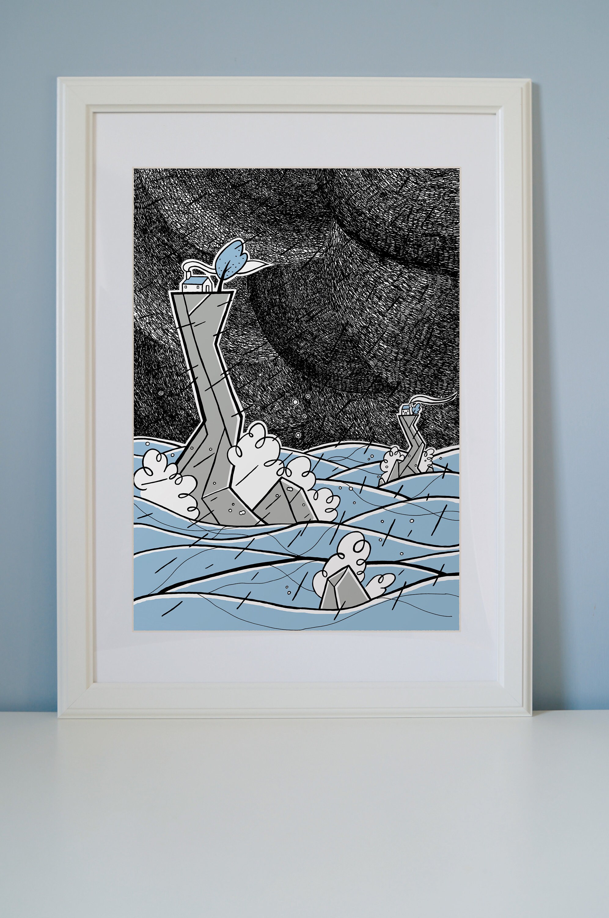 Stormy Screenprint | Wall Art | Poster | A2 - Etsy UK