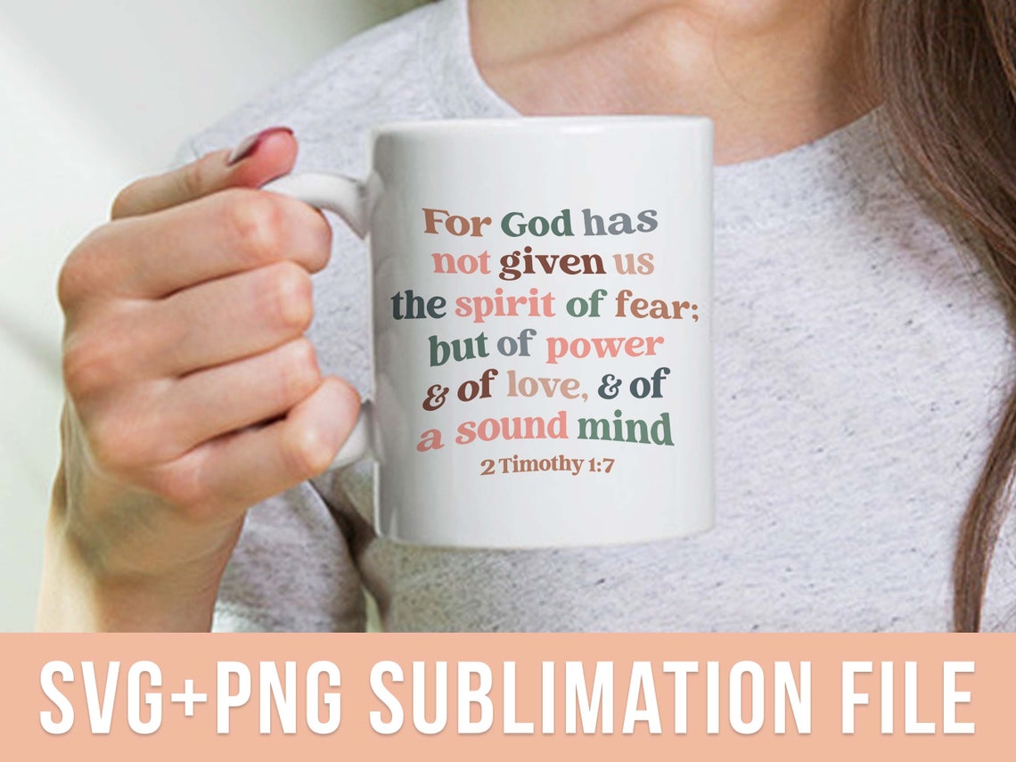 2 Timothy 1:7 PNG Boho Christian Sublimation Design Bible - Etsy
