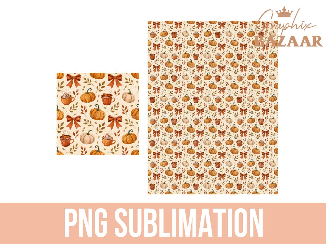 Pumpkin Spice and Bows Fall Wallpaper Pumpkins and Bows Fall Repeat ...