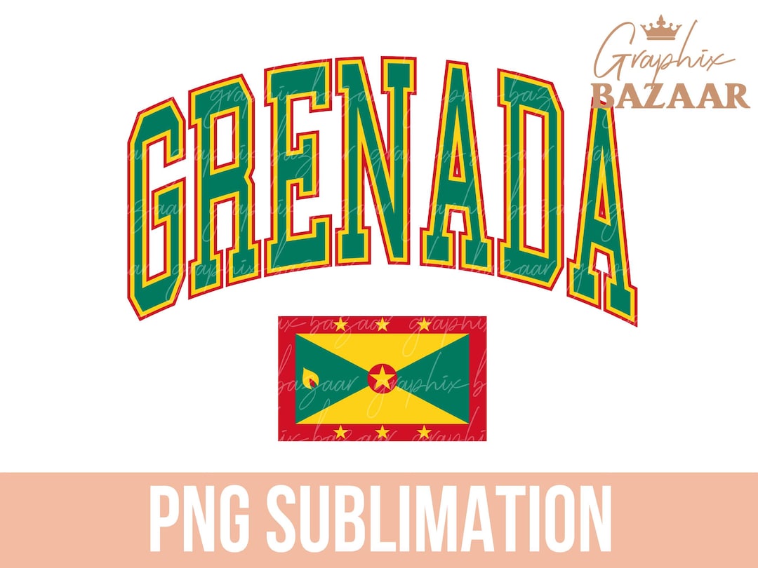 Grenada PNG Grenadian Flag Sublimation Design Grenada Shirt Design Green, White and Red Grenada ...