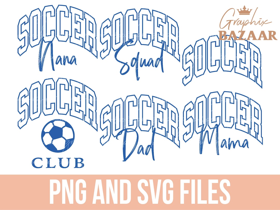 Soccer Sublimation Bundle Preppy Soccer SVG Pack of 6 Soccer Mom PNG ...