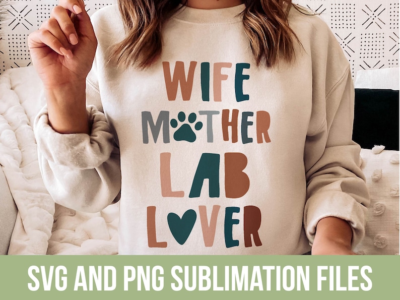 Wife Mother Lab Lover SVG Boho Labrador Lover Sublimation File - Etsy