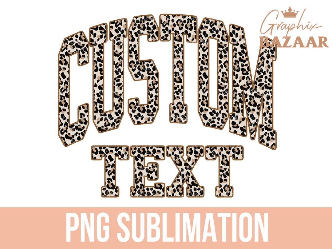 Custom Leopard Print Text PNG Personalized Name Leopard Pattern ...