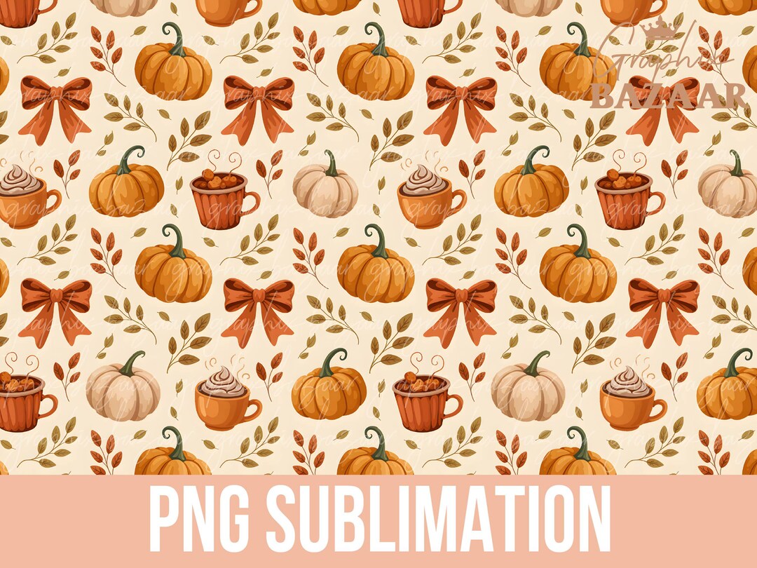 Pumpkin Spice and Bows Fall Wallpaper Pumpkins and Bows Fall Repeat ...